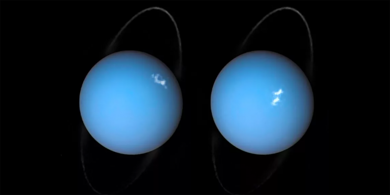 De qué color es Urano y cuántas lunas tiene